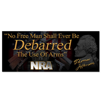 NRA Bumper Sticker DEBARRED window decal 2nd Amendment Political DTOM ...