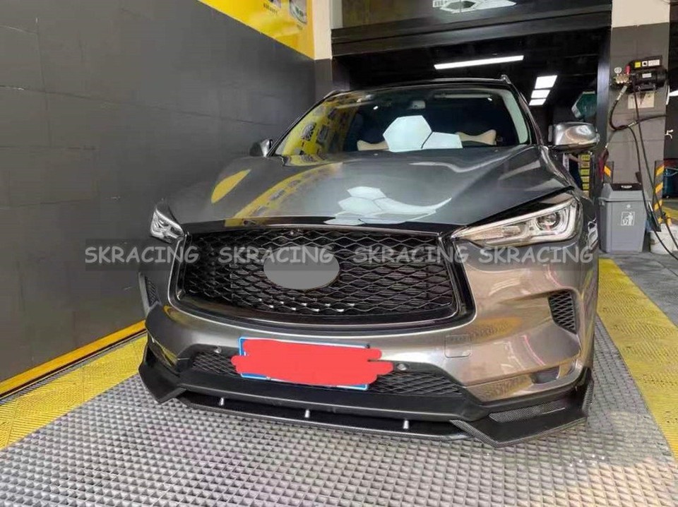 2019-2021 Infiniti QX50 Gloss Black Front Bumper Lip Spoiler Bodykit ...