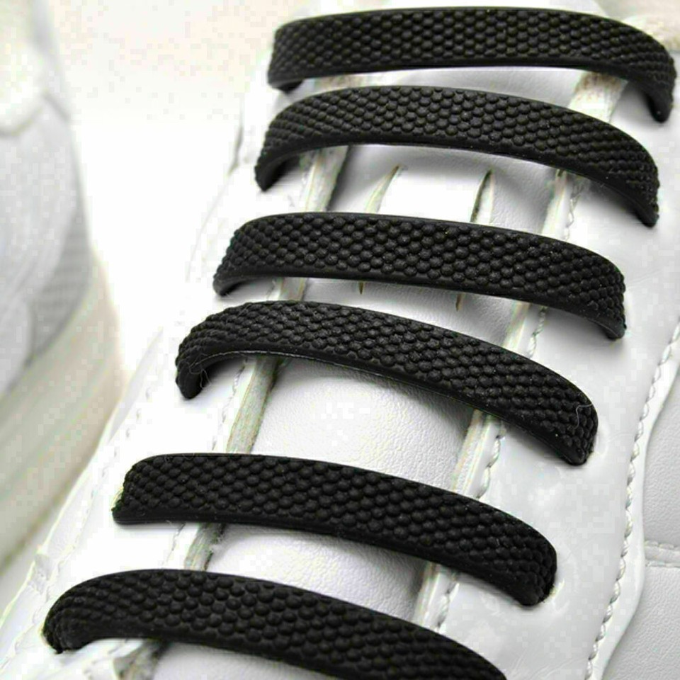 Elastic No Tie Shoe Laces Silicone Rubber shoelaces for trainers ...