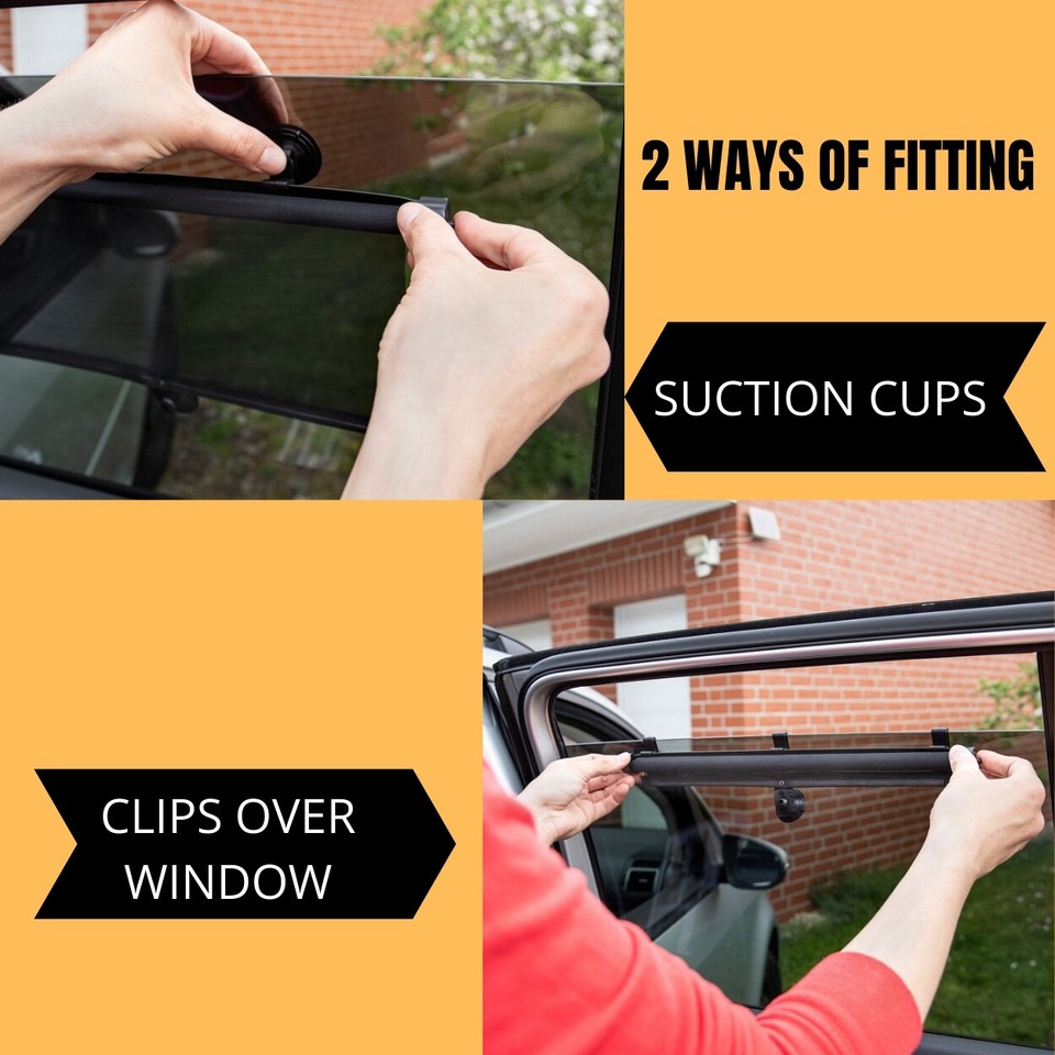 Car Side Window Sunshade Roller Blinds Curtains 52Cm X 47Cm Sun ...