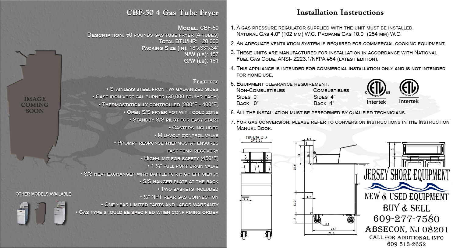 Copper Beech CBF-50 Fryer, Gas, Floor Model, Full Pot with Casters | eBay