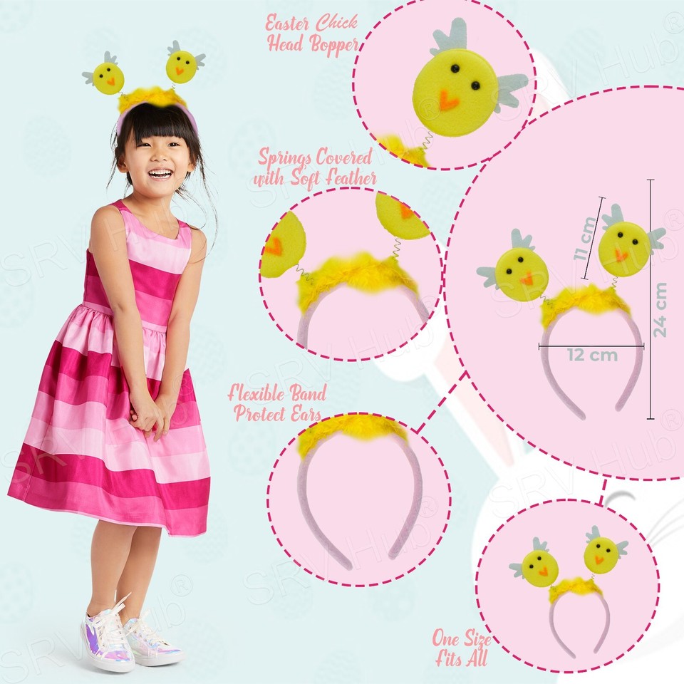 Universal Size Easter Chick and Rabbit Head Boppers With Fur Kids Party ...