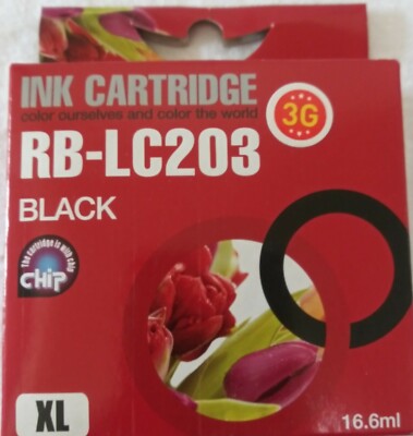 2pc INK CARTRIDGE XL 3G rb-lc203 yellow -&- rb-lc203 black. FACTORY ...