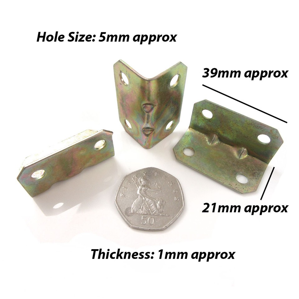 CORNER BRACE SUPPORT WOOD WORKING 39mm x 21mm REPAIR FIXING BRACKET ...