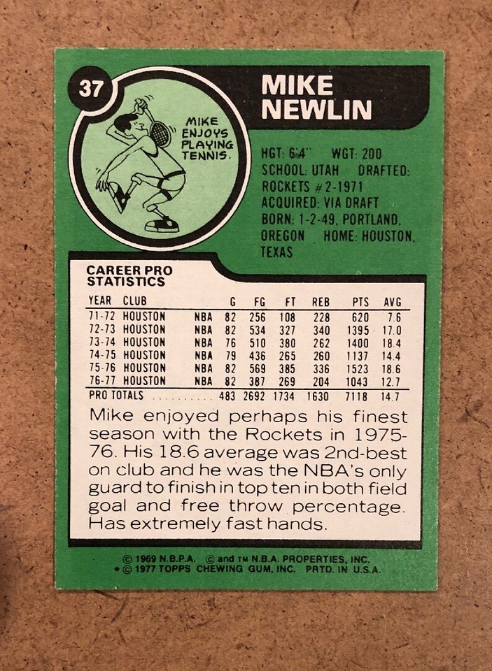 1977-78 Topps #37 Mike Newlin Houston Rockets Basketball Card EX | eBay