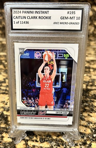 CAITLIN CLARK Indiana Fever PANINI INSTANT GRADED GEM-MT 10 ROOKIE CARD ...