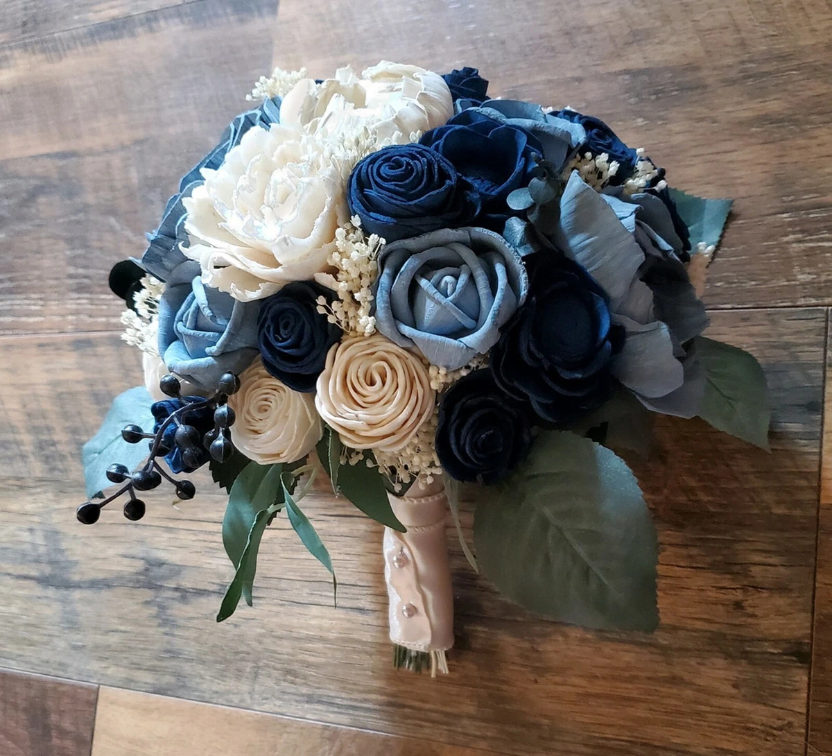 Navy Blue And Silver Wedding Flowers