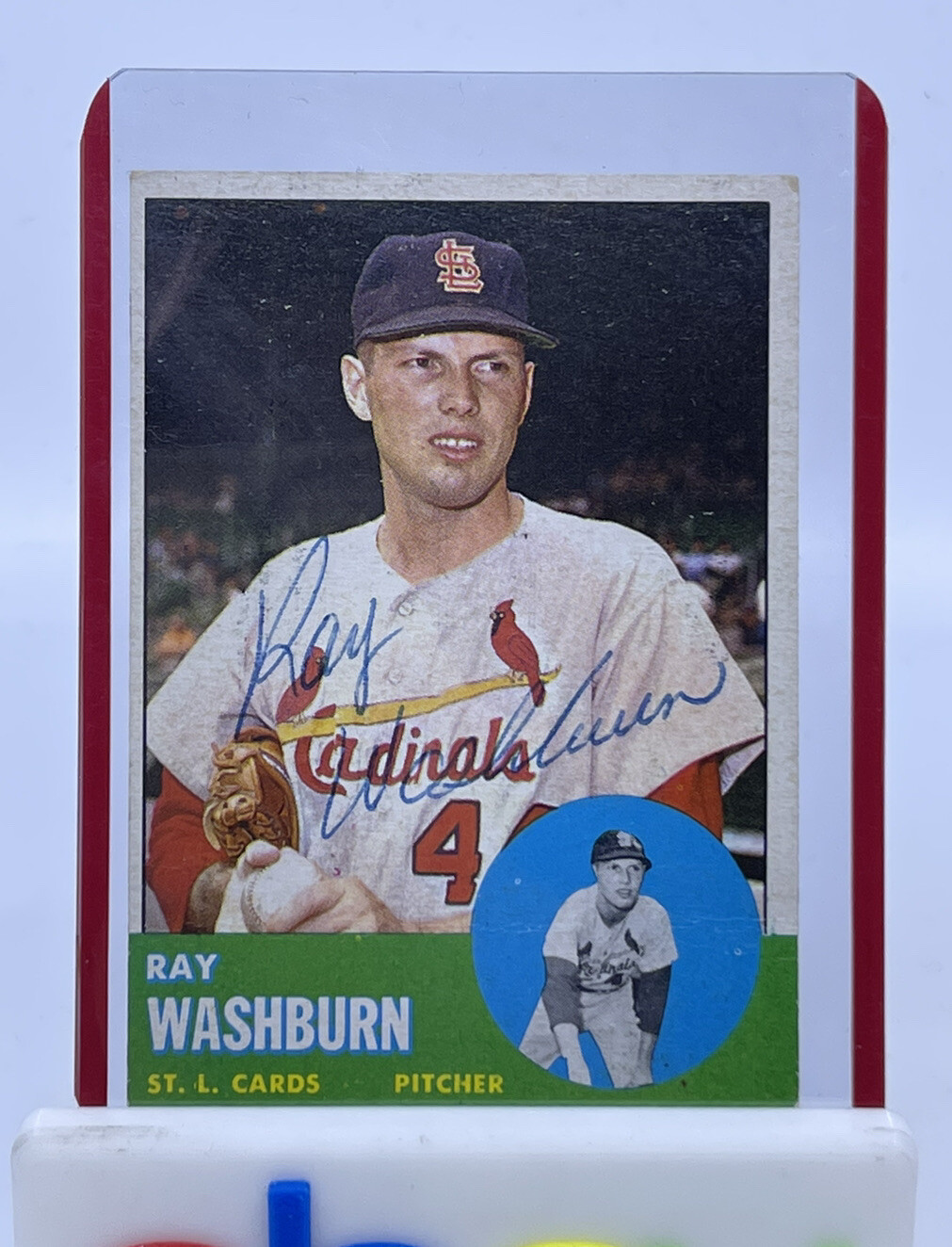 1963 RAY WASHBURN Signed Topps 206 St. Louis Cardinals AUTOGRAPHED RARE ...