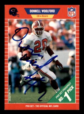 1989 Pro Set Football #488 Donnell Woolford Signed Autograph (no COA ...