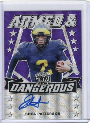 2020 Shea Patterson Leaf RC Metal Armed & Dangerous Purple ROOKIE Auto ...