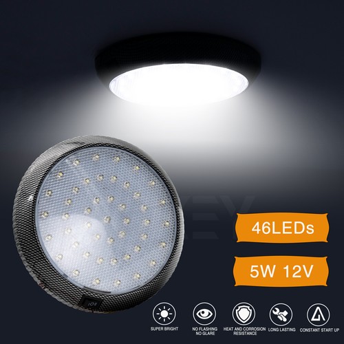 Pair Caravan Roof Interior Dome Light Round Ceiling LED Camper Van Bus ...