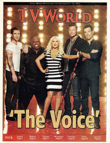 TV WORLD Magazine Sept 2012 Adam Levine CeeLo Green Christina Aguilera ...