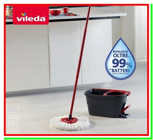 vileda turbo smart lavapavimenti rotante più 1 ricambio straccio mocio ...