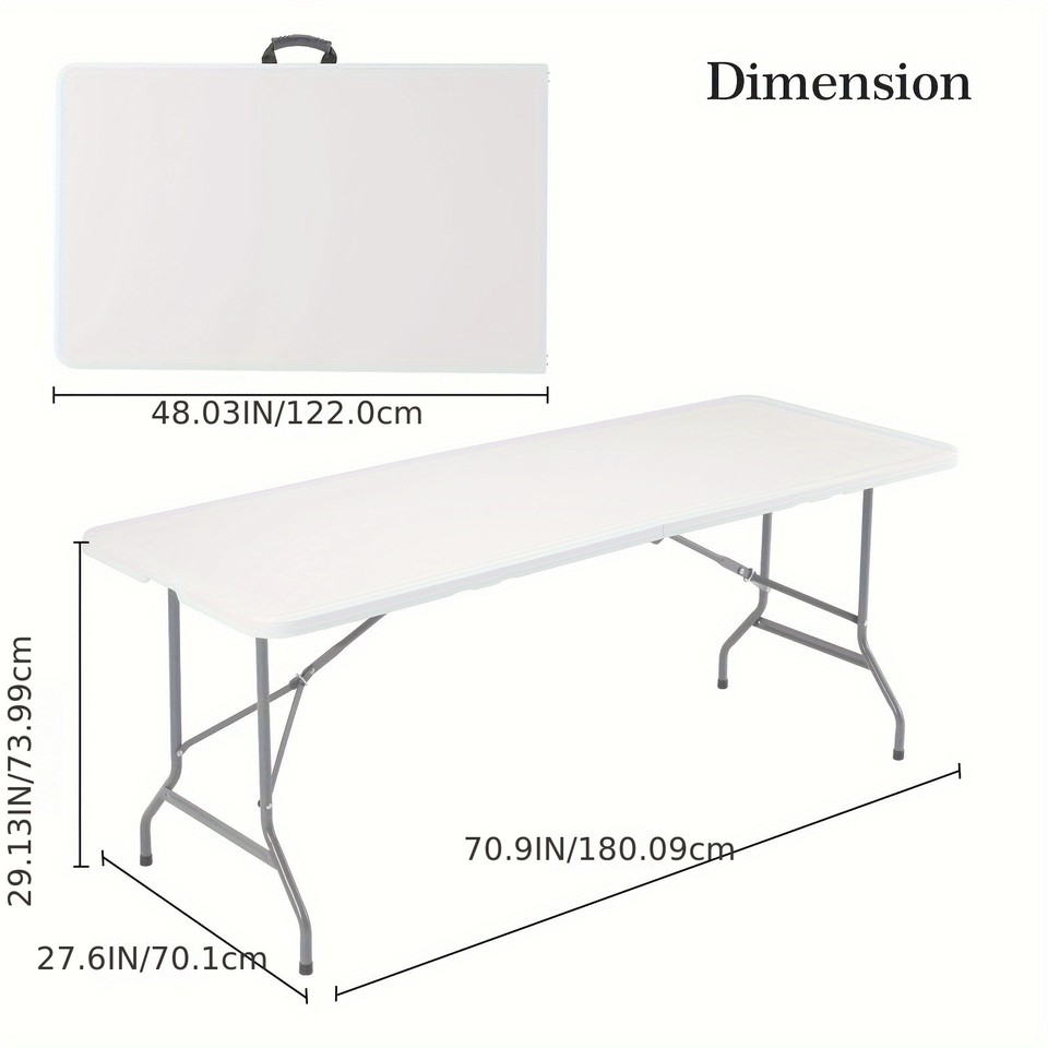 Plastic Folding Table Outdoor Heavy Duty Portable Table Indoor Carrying ...