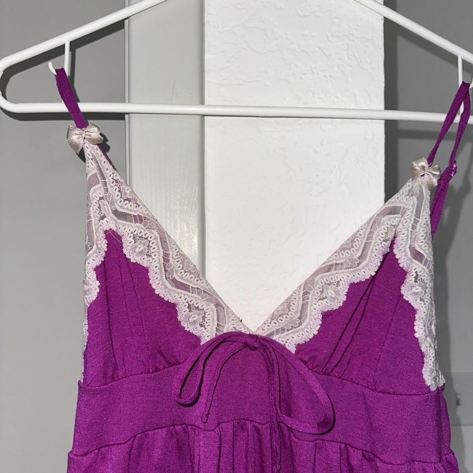 Small Pink/Purple/White Nightgown Dress, Sleepwear Lace, Fancy Womens ...