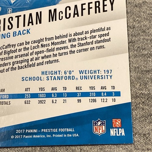 2017 Panini Prestige - Rookie Xtra Points Blue #215 Christian McCaffrey (RC) | eBay