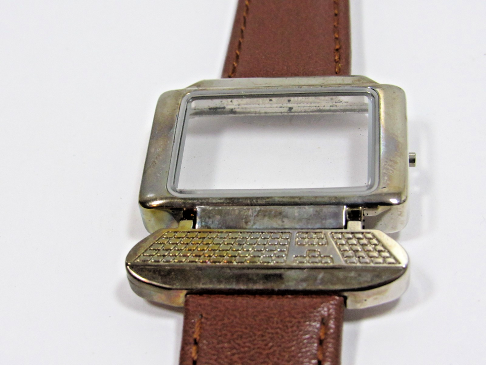 Vintage Computer with Key Board Watch Case W/ Leather Band #A4 | eBay