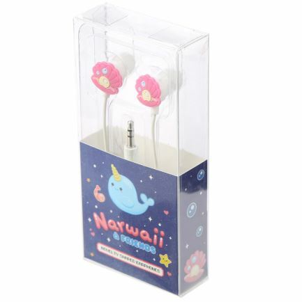 NARWAII PINK CLAM SHELL FUNKY HEADPHONES EARPHONES EARBUDS HEADSET NEW ...