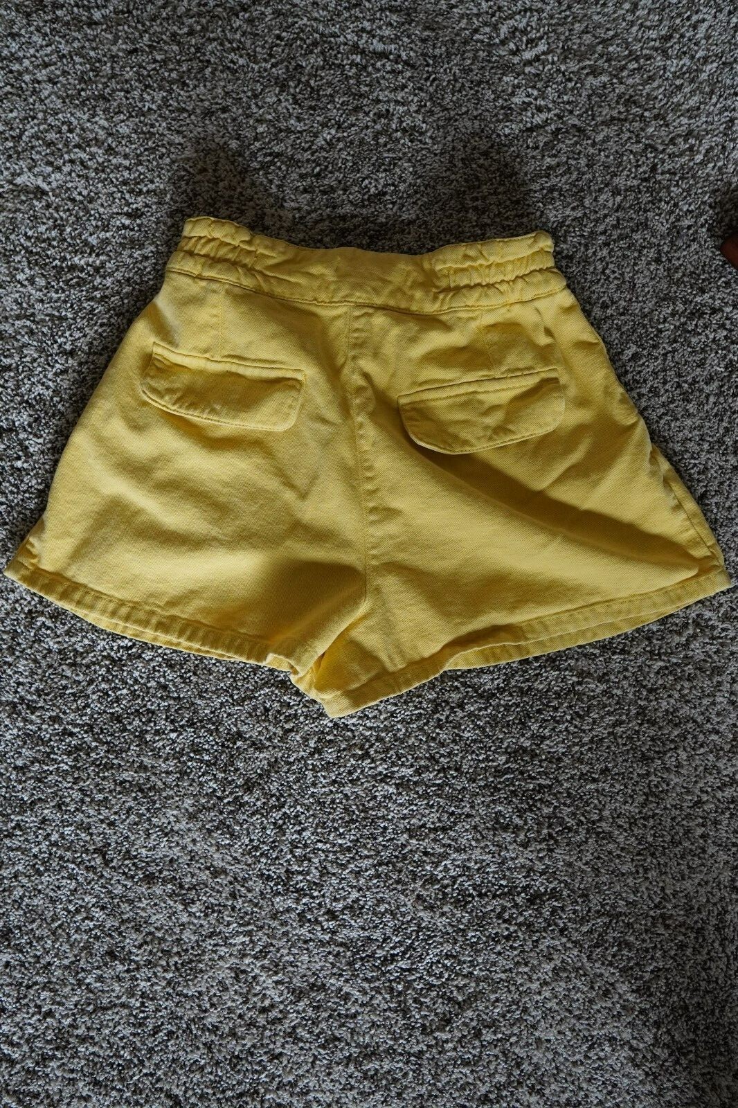 Zara Wideleg Elastic Waist Draw String Yellow Short w… - Gem