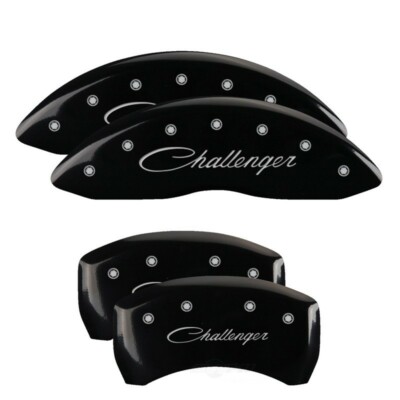 MGP 4 Caliper Covers Engraved Front & Rear Cursive/Challenger Black ...