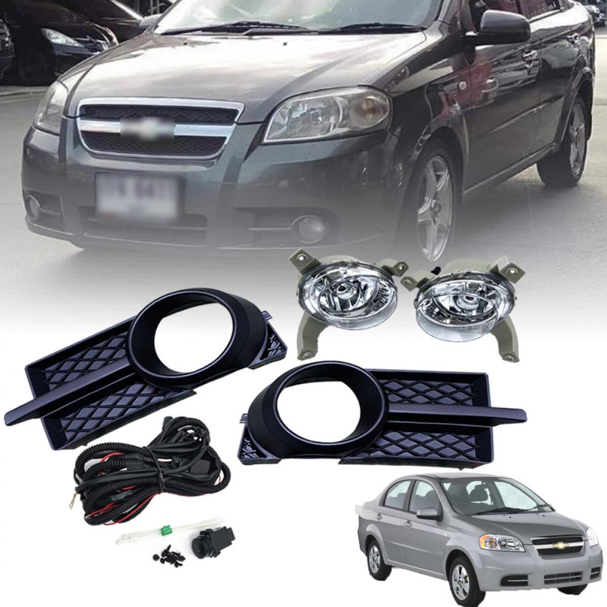 Fog Lamp Spot Light Set Kit Black Cover For CHEVROLET AVEO LT LS T250 ...
