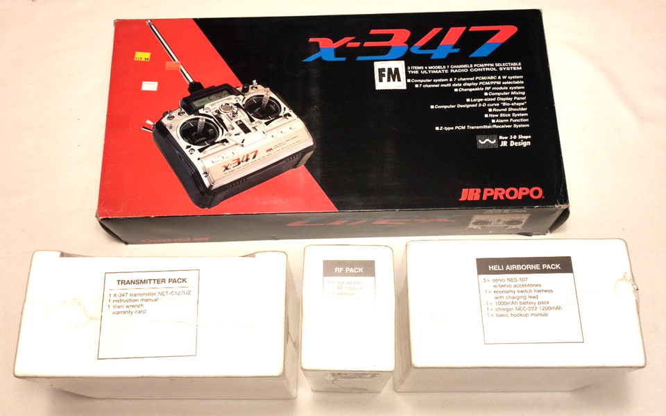 JR X-347 Vintage 7-Ch. 72MHz PCM RC Helicopter Computer Radio Control ...