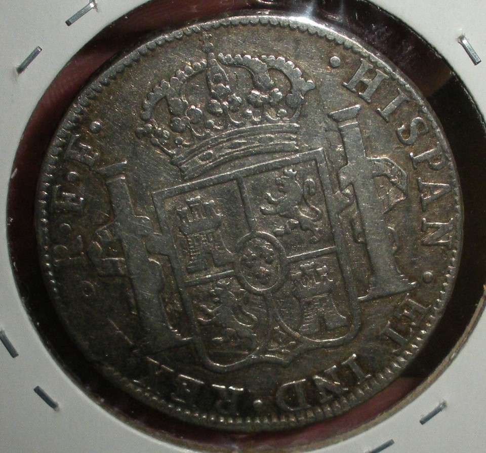 1779 REVOLUTIONARY WAR .900 SILVER CAROLUS III SILVER 8 REALE COIN vafo ...