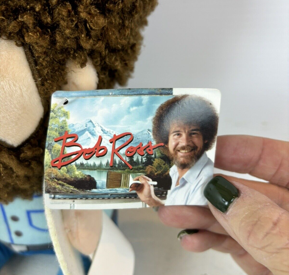 Fiesta Plush Bob Ross Happy Painter Plush 10" Stuffed Toy Curly Big ...