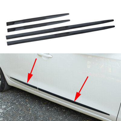 Universal Carbon Fiber Car Door Side Body Molding Strips Protector ...