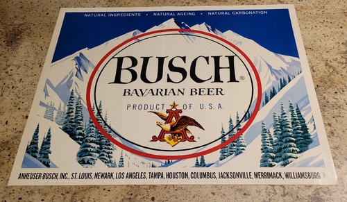 Vintage LARGE BUSCH BAVARIAN BEER Sticker Decal Anheuser Busch Beer 14 ...