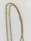 BOZART Gold Tone Necklace Box Chain Ornate Gold Tone Stations 35” Made ...