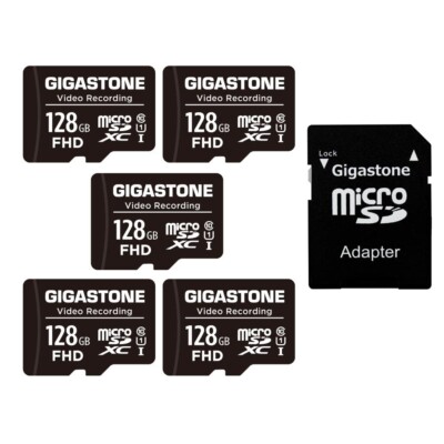 Gigastone 128GB 5PK Micro SD Card, 4K Video Pro, 85MB/s MicoSDXC with ...