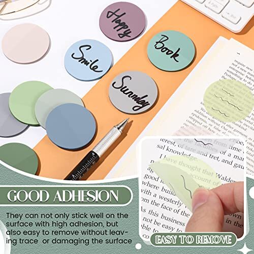 500 Sheets Transparent Sticky Notes Round Translucent Sticky 1.75 Inch ...