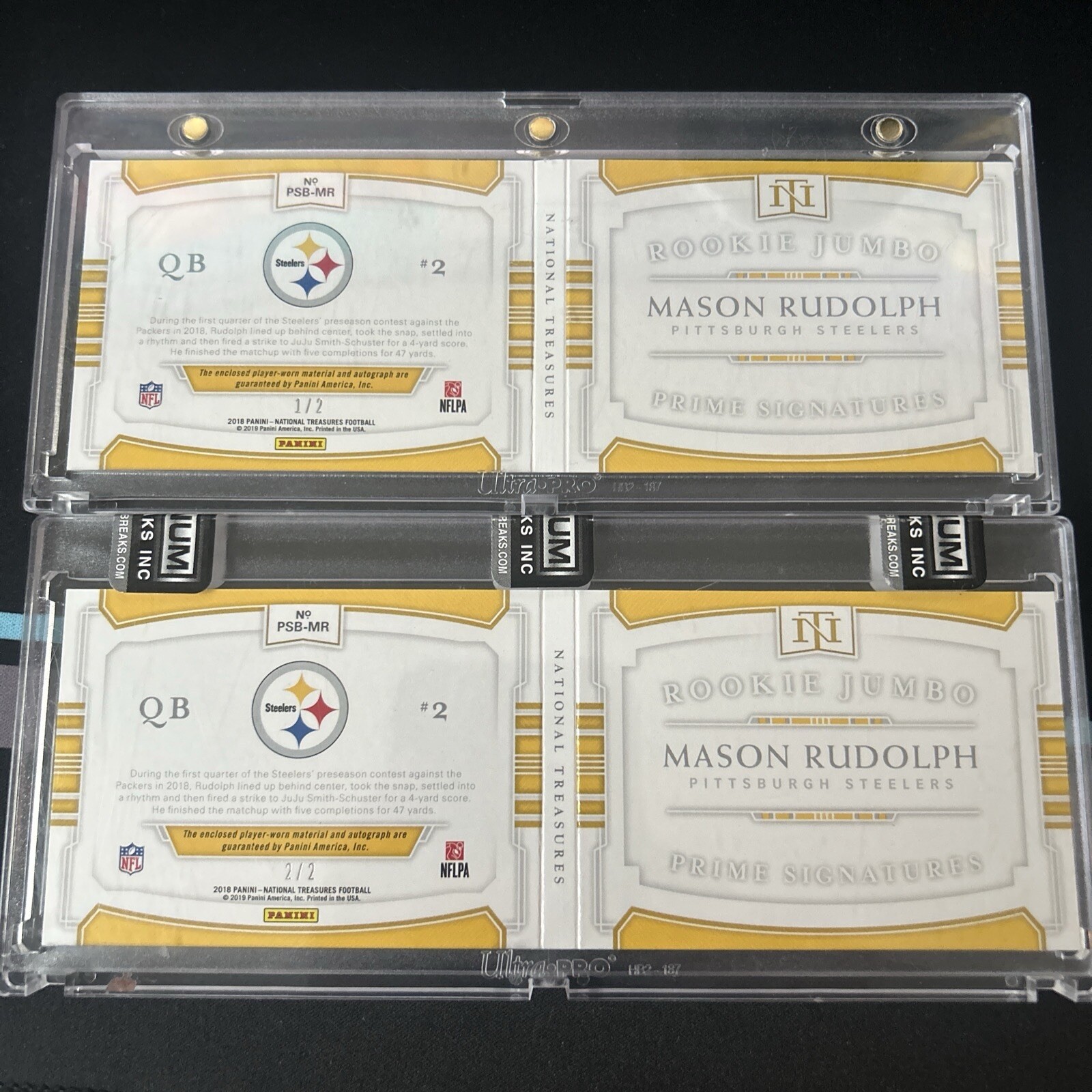 2018 National Treasures Mason Rudolph NFL Shield Booklet 1/1 RC + Nike ...
