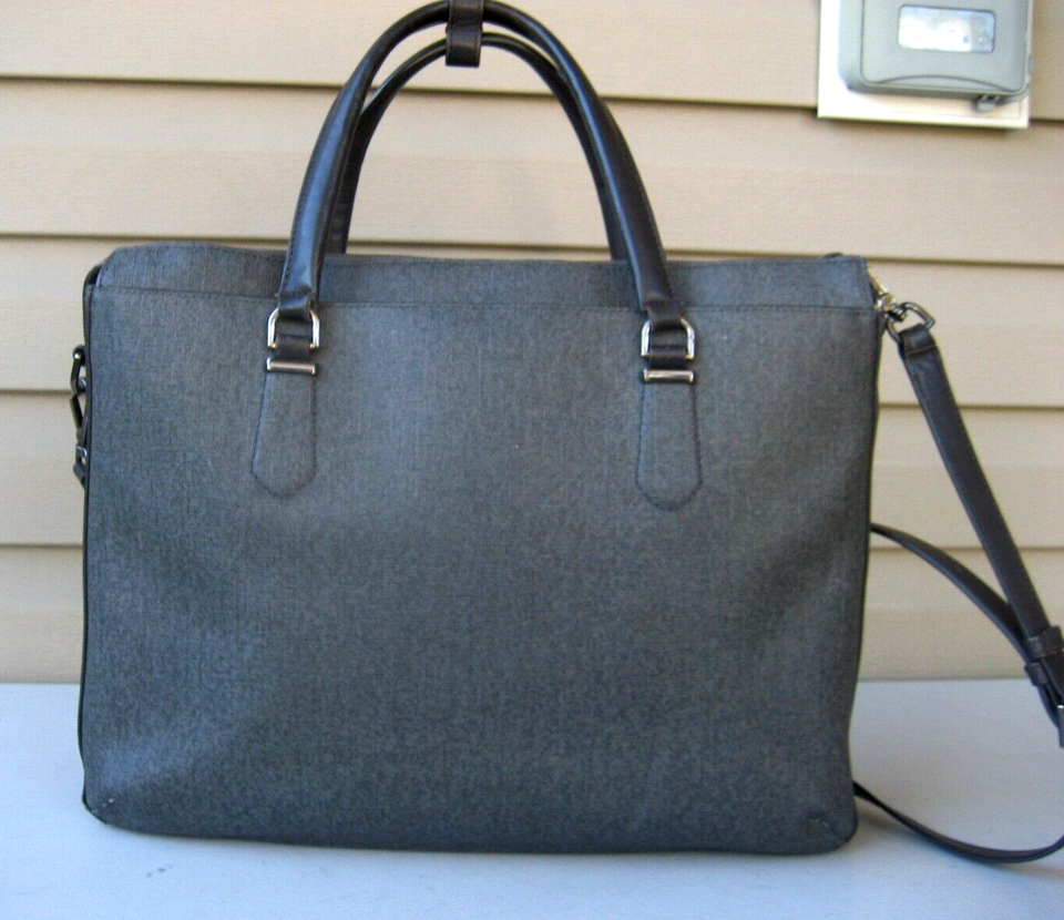 TUMI Sinclair Emma Business Briefcase Messenger Laptop Bag Grey Coated Canvas | eBay