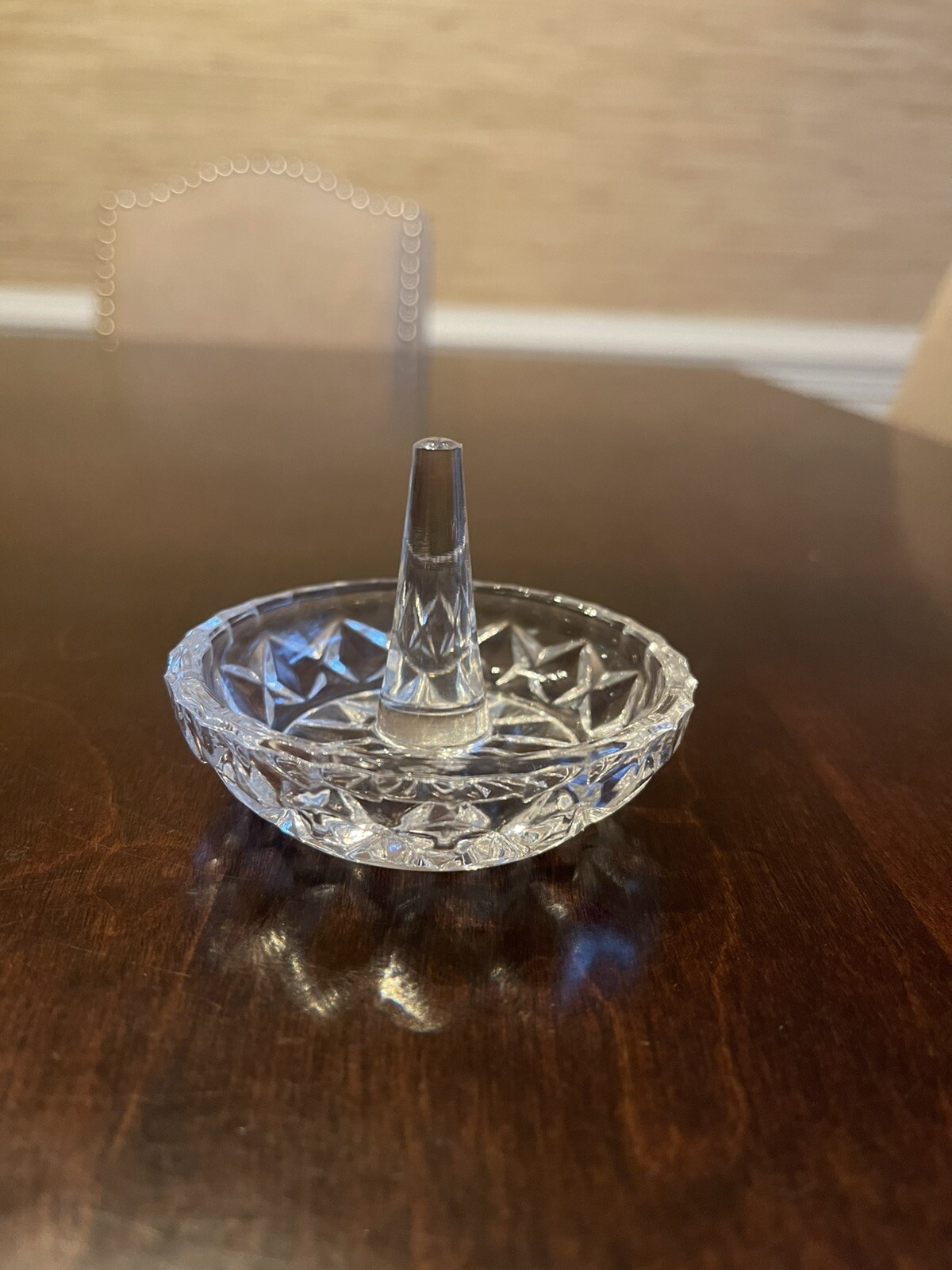 Vintage Cut Glass Ring Dish Small Clear Jewelry EUC | eBay