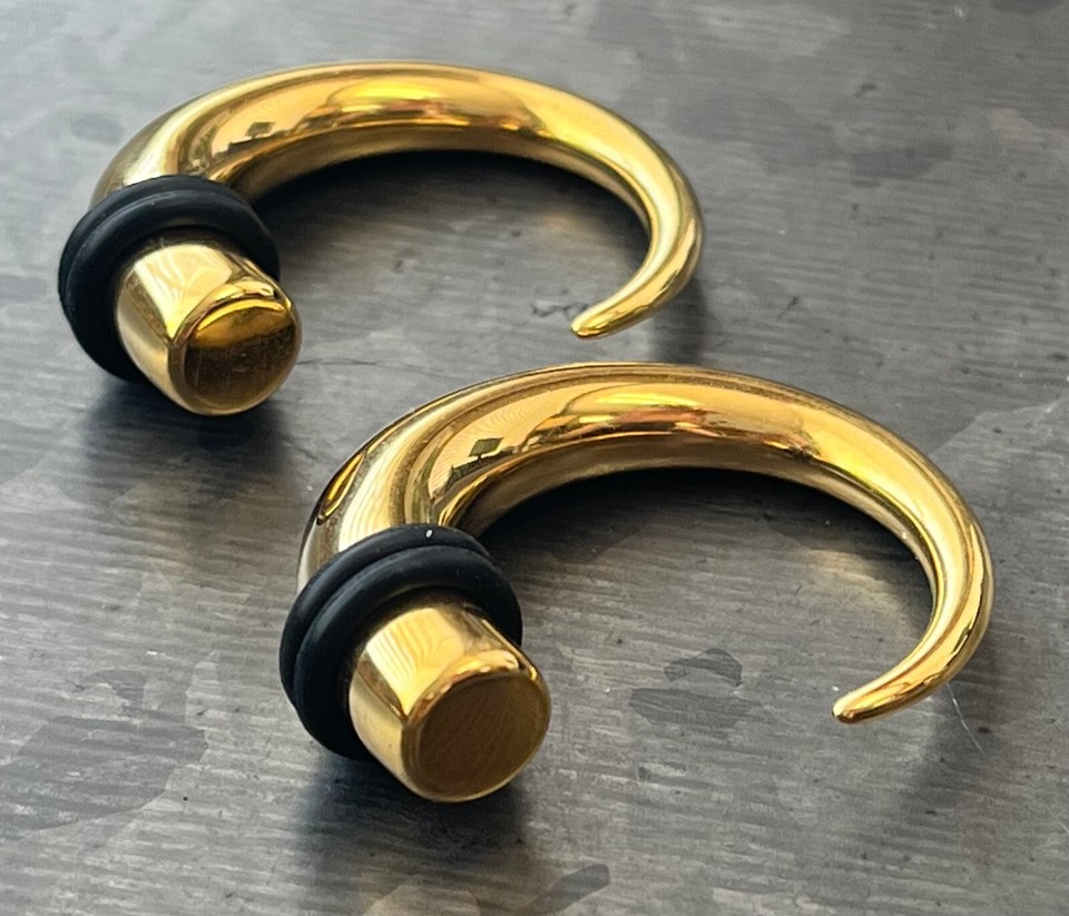 PAIR Steel Round Hook Tapers Lobe Expanders Plugs Hangers Guages Gauges ...