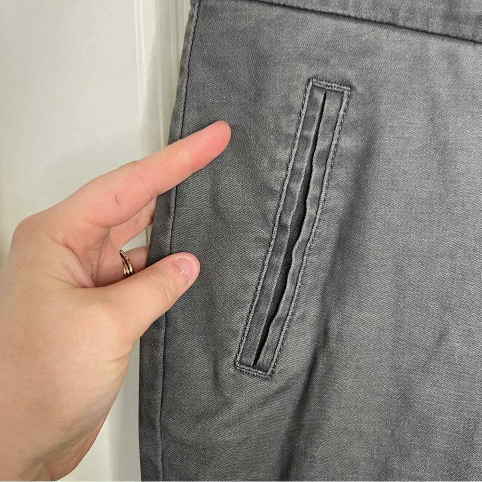 ATM Dark Gray Garment Wash Cotton Twill Slim Ankle Pants Size 8 | eBay
