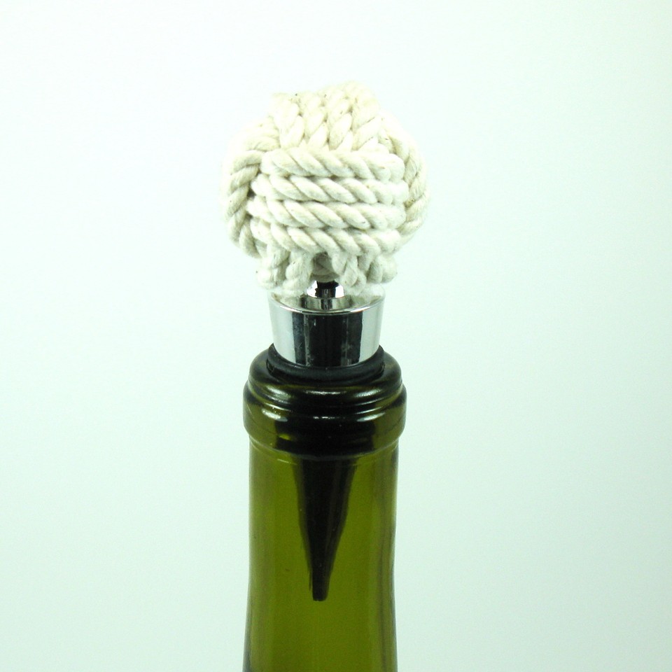 White Nautical Bottle Stopper Hand Tied Cotton Rope Ball Knot | eBay