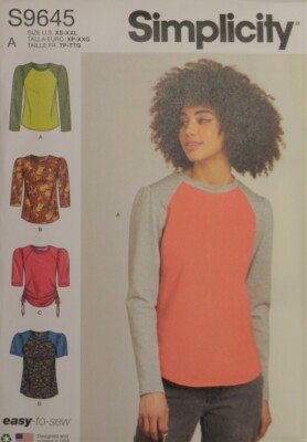 Simplicity- 9645 - Misses' Knit Top - 4 Sleeve Lengths | eBay
