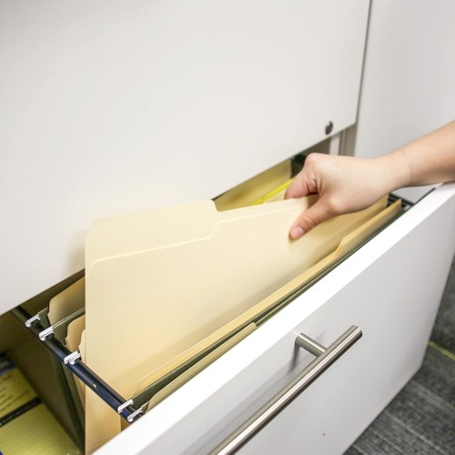 BAZIC Manila File Folder 1/3 Cut Letter Size, Left Right 1-Pack, 12 ...