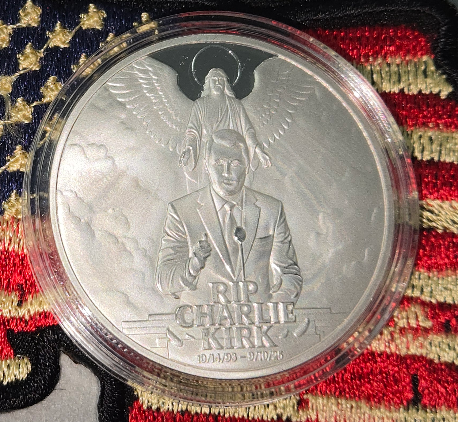 Charlie Kirk Silver Coin Trump God Angel Heaven RIP Signed Americana ...