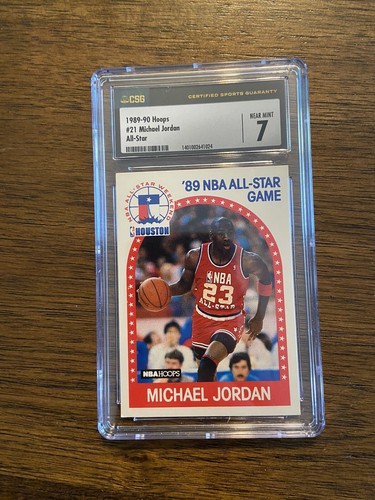 1989-90 NBA Hoops Michael Jordan All-Star Card #21 CSG 7 Chicago Bulls ...