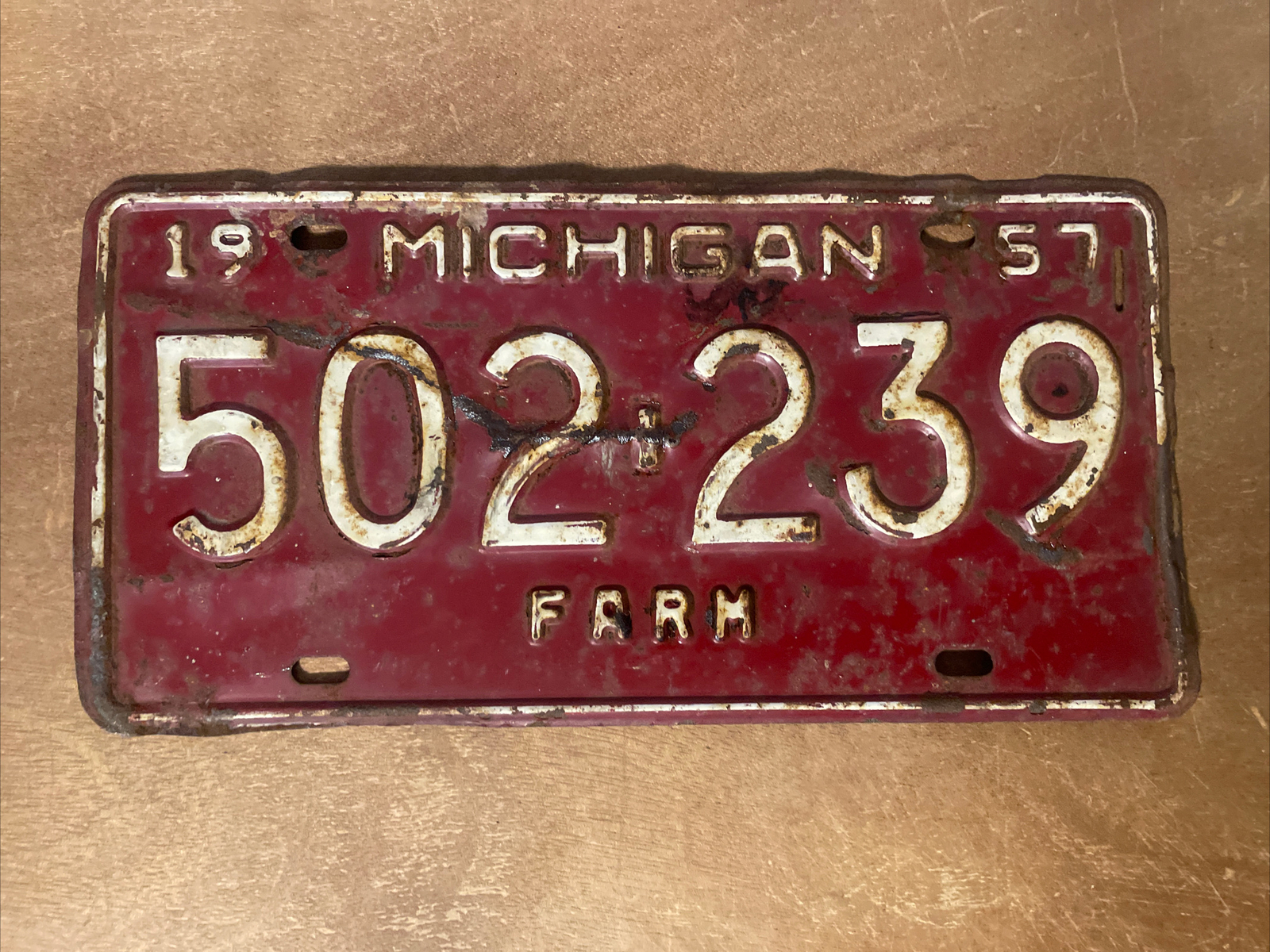 1957 Michigan License Plate Farm # 502-239 | eBay