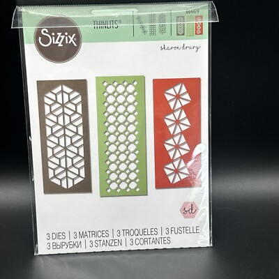 Sizzix Thinlits Sharon Drury Geo Trio 3pc die set new 664479 geometric | eBay