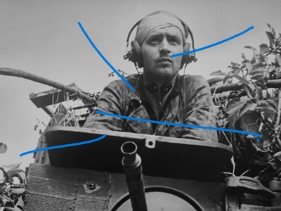 Repro Foto Deutsche Panzer Funker in Camo Normandy-Front WW2 | eBay.de