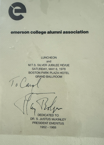 RAY BOLGER autograph signed Emerson College Alumni Luncheon 1978 | eBay