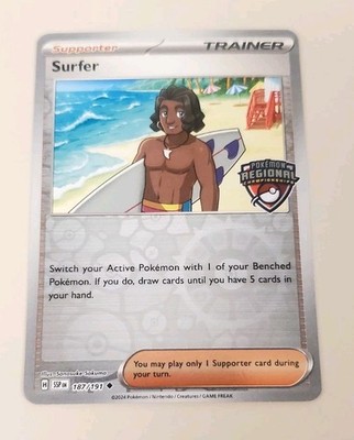 Pokemon TCG: Surfer 187/191 Regional Championships Promo x1 Surging ...