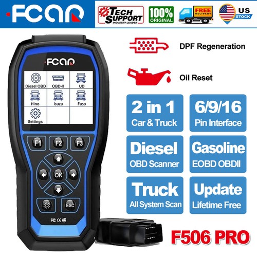 FCAR F506 Pro Heavy Duty Truck Scanner All System DPF Regen Oil Reset ...