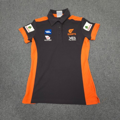 GWS Giants Shirt womens 6 grey AFL short sleeve polo t-shirt collared ...
